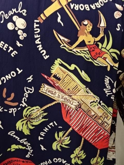 サンサ―フ アロハシャツ “SOUTH SEA TRADER” SS39223-128 NAVY サンサ―フ アロハシャツ “SOUTH SEA TRADER” SS39223-128 NAVY